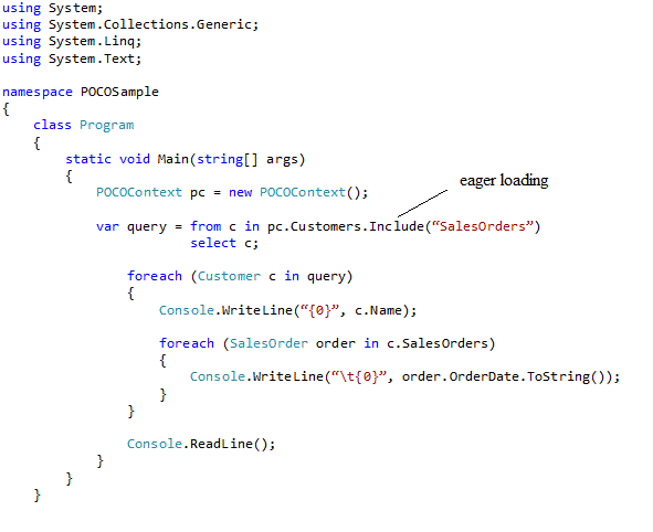 how to create a poco class in entity framework